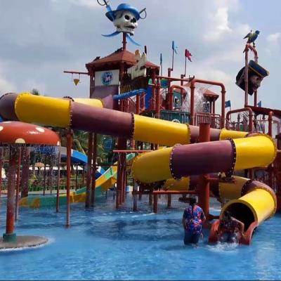 China Water Amusement Park Ride Party Equipment Commercial Fiberglass Water Slide for sale