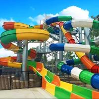 China Custom Outdoor Fiberglass Water Slide 5-8m Height with 220 m³/hour Flow Rate for Water Parks for sale