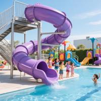 China Fiberglass Spiral Water Slide with 5 Meters Height 0.85 Meters Width and 300kg Capacity for Outdoor Swimming Pools for sale