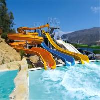 China Outdoor Fiberglass Water Slide with Height 5-12 m and Width 0.82-2.5 m for 1 Person Rider for sale