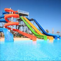 China Fiberglass Water Slide with 12 Years Usage Period 1 Year Guarantee and 3D Rendering Design for Swimming Pools and Aqua Parks for sale