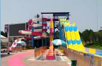 China Customizable Fiberglass Water Park Slide with 304 Stainless Steel Fasteners and 3D Rendering Design ISO Certified for Outdoor Swimming Pools for sale