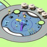 China Custom Outdoor Water Playground Equipment  Children Aqua Park With Splash Pads For Hotels And Resorts for sale