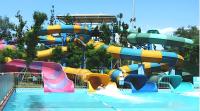 China Custom Design Fiberglass Water Park Slide with Galvanized Steel Support for Adult Capacity and 12 Months Warranty for sale