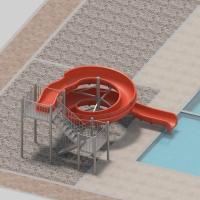 China Fiberglass Swimming Pool Slide with 2.6m/2.8m Height and 12 Months Warranty for Residential and Commercial Use for sale