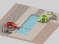 China Fiberglass Swimming Pool Slide with 2.6m/2.8m Height and 12 Months Warranty for Residential and Commercial Use for sale
