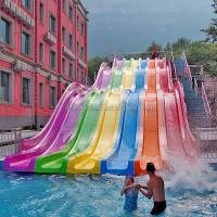 China Commercial Fiberglass Rainbow Racing Slide with 10m Height 43m Length and 8-10mm Thickness for Water Parks for sale