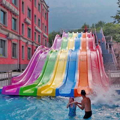 China Commercial Fiberglass Rainbow Racing Slide with 10m Height 43m Length and 8-10mm Thickness for Water Parks for sale