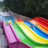 China Commercial Large Water Park Equipment Lake Water Slide With Hot Dipped Galvanized Steel Structures And Roofs for sale