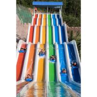 China Commercial Large Water Park Equipment Lake Water Slide With Hot Dipped Galvanized Steel Structures And Roofs for sale