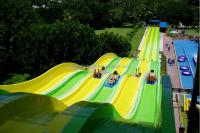 China Commercial Large Water Park Equipment Lake Water Slide With Hot Dipped Galvanized Steel Structures And Roofs for sale