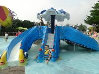 China Animal Fiberglass Water Play Splash Pad With Slide Customized Style Children Swimming Pool Use For Over 3 Years Old for sale