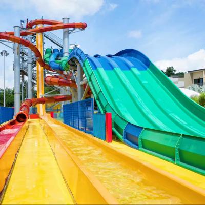 China Customized Size Outdoor Water Park Slide with 6-8mm Thickness Fiberglass and Over 10 Years Service Life for sale