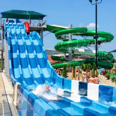 China Customized Size 6-8mm Thickness Fiberglass Water Park Slide Ending with Pool for Kids and Adults for sale