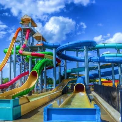 China Fiberglass Spiral Water Park Slide with Pool End Suitable for Kids and Adults with OEM Service for sale