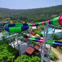 China Commercial Grade Fiberglass Water Park Slide with Pool End in Customized Colors and Sizes for sale