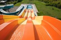 China Commercial Use Fiberglass Water Park Slide with 12 Months Warranty and 100-500kg Max Capacity for sale