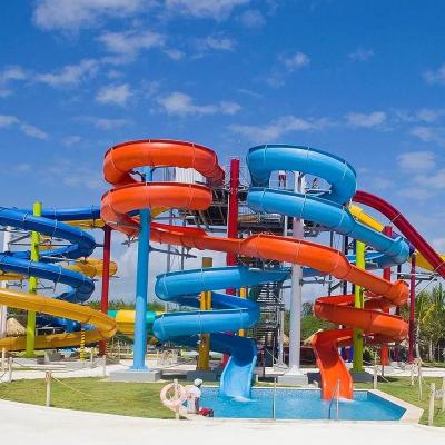 China Customized Colorful or Customized Fiberglass Slide for Residential and Resort Hotel Water Parks for sale