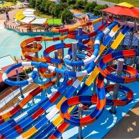 China Commercial Water Park Slide with Pool End Suitable for Kids and Adults Custom Fiberglass Slide for sale