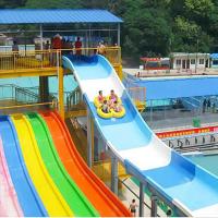 China Customized Colorful Water Slide Fiberglass Swimming Pools Suitable Family Small Amusement Park Gardens Inground Pools 2D Design for sale