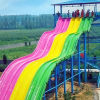 China Rainbow Racing Water Slide Fiberglass Material Service Life Over 10 Years Color Customized Use For Water Park Equipment Swimming Pool for sale