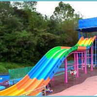 China Rainbow Racing Water Slide Fiberglass Material Service Life Over 10 Years Color Customized Use For Water Park Equipment Swimming Pool for sale
