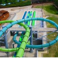 China The 6-8mm Thickness Fiberglass Water Slides Combination Water Park Equipment With 12-Month Warranty And Free Design Color Customize Playground Outdoor for sale