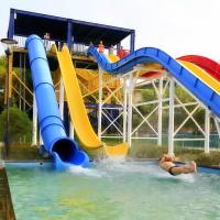 China Outdoor swimming pool Water Park Fiberglass Sled Cannon Barrel Slide Customized Height With Installation Detailed Drawings Attached for sale