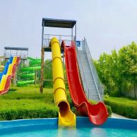 China Outdoor swimming pool Water Park Fiberglass Sled Cannon Barrel Slide Customized Height With Installation Detailed Drawings Attached for sale