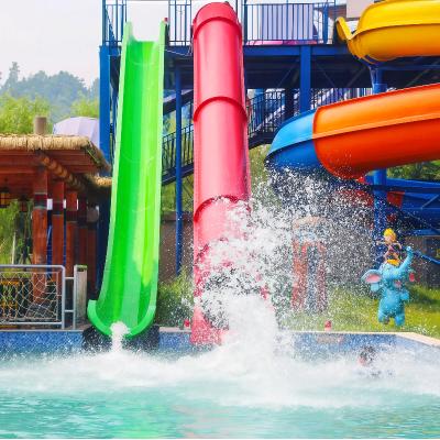 China Outdoor swimming pool Water Park Fiberglass Sled Cannon Barrel Slide Customized Height With Installation Detailed Drawings Attached for sale