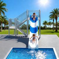 China High-Speed Water Slide Fiberglass Material Residential Hotels Parks Swimming Pool Can Personalized Design Use For Adults And Children for sale