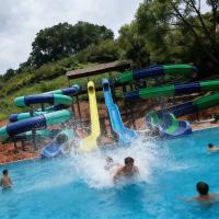 China Open Spiral Water Slide Combination Fiberglass Rides Game Use For Outdoor Family Swimming Pool Aqua Park Customized 2D Design for sale