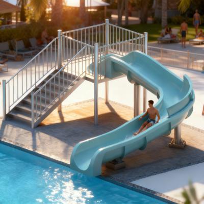 China Small Fiberglass Swimming Pool Slide Customized Design 3D Drawings One Year Warranty For Family Indoor Outdoor Residential for sale
