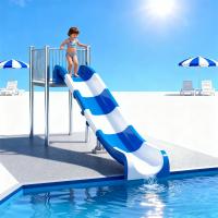 China Small Fiberglass Swimming Pool Slide Customized Design 3D Drawings One Year Warranty For Family Indoor Outdoor Residential for sale