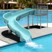 China Small Fiberglass Swimming Pool Slide Customized Design 3D Drawings One Year Warranty For Family Indoor Outdoor Residential for sale