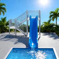 China Small Fiberglass Swimming Pool Slide Customized Design 3D Drawings One Year Warranty For Family Indoor Outdoor Residential for sale