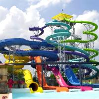 China Customized Fiberglass Water Slide Combination 8-10mm Thick For Commercial Water Park Swimming Pool One Year Warranty for sale