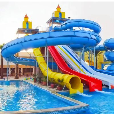 China Customized Fiberglass Water Slide Combination 8-10mm Thick For Commercial Water Park Swimming Pool One Year Warranty for sale