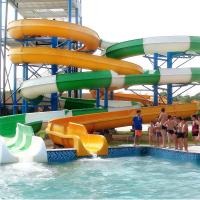 China Customized Fiberglass Water Slide Combination 8-10mm Thick For Commercial Water Park Swimming Pool One Year Warranty for sale