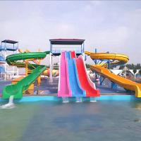 China Water Park Slide Outdoor Playground Equipment Fiberglass Combination For Home Swimming Pool Customized Design for sale