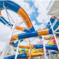 China Amusement Water Slide Combination 8-10mm Fiberglass Color Customizable For Water Parks And Swimming Pools Lifespan Over 10+ Years Old for sale