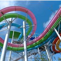 China Amusement Water Slide Combination 8-10mm Fiberglass Color Customizable For Water Parks And Swimming Pools Lifespan Over 10+ Years Old for sale