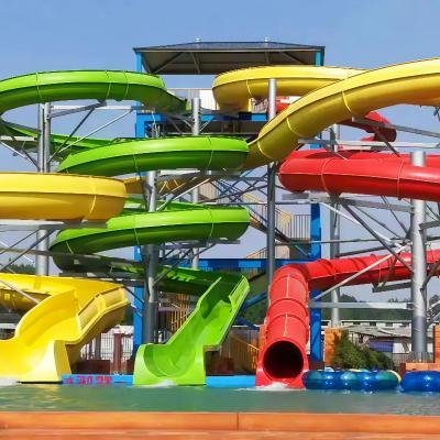 China Customized Aqua Park Inground Pool Slide Fiberglass Swimming Pool Water Slide Amusement Park Equipment Adult Children Games Over 10+ Years Service Life for sale