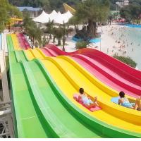 China Fiberglass Rainbow Racing Slide Water Park Equipment Swimming Pool Slide Over 3 Lane For Adult Water Game 100KG Capacity for sale