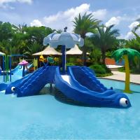 China Fiberglass Octopus Slide Water Play Marine Animal Series Use For Children'S Swimming Pool Water Game  2.8m Height Colorful Design for sale