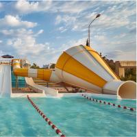China Qualitative Small Trumpet Water Slide Fiberglass Material Height Of 1.9 M Use For Adult Kid Games Aqua Park Hotels Swimming Pool for sale