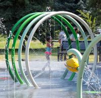 China Aquatic Play Collections Stainless Steel Rotary Water Splash Pad Ground Spray Fountain Features for sale