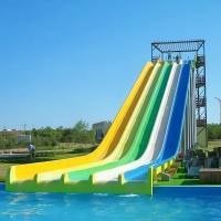 China Commercial Residential Fiberglass Water Slides Customized Colorful Racing Slides With 2D Design For Hotels Swimming Pools for sale