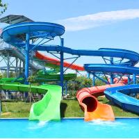 China Water Park Double Closed Spiral Combo Slide Fiberglass for Aqua Parks Swimming Pools Adults Children for sale