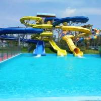 China Water Park Double Closed Spiral Combo Slide Fiberglass for Aqua Parks Swimming Pools Adults Children for sale